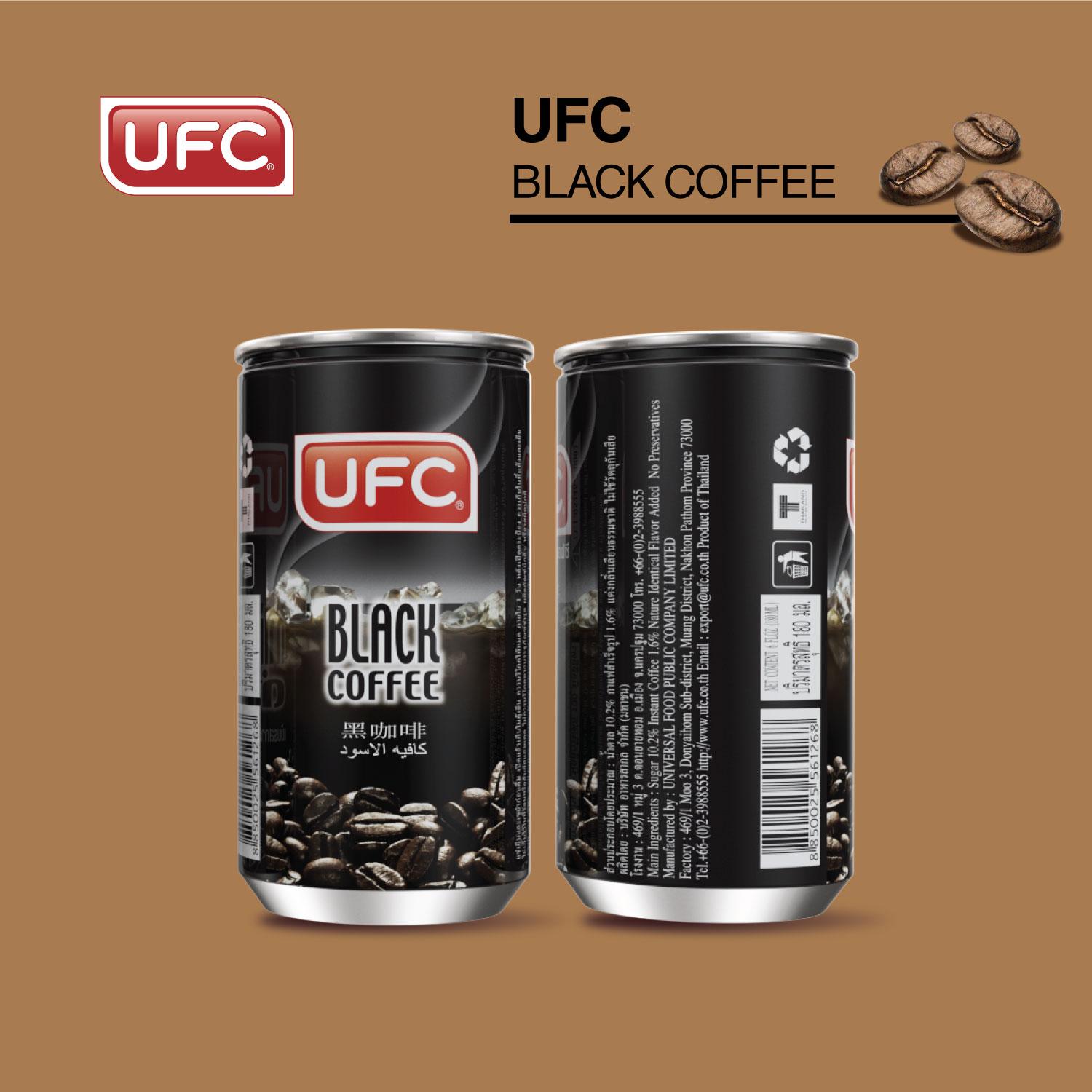 UFC Black Coffee ยูเอฟซี กาแฟดำ 180 มิลลิลิตร X 30 กระป๋อง - UFC ...