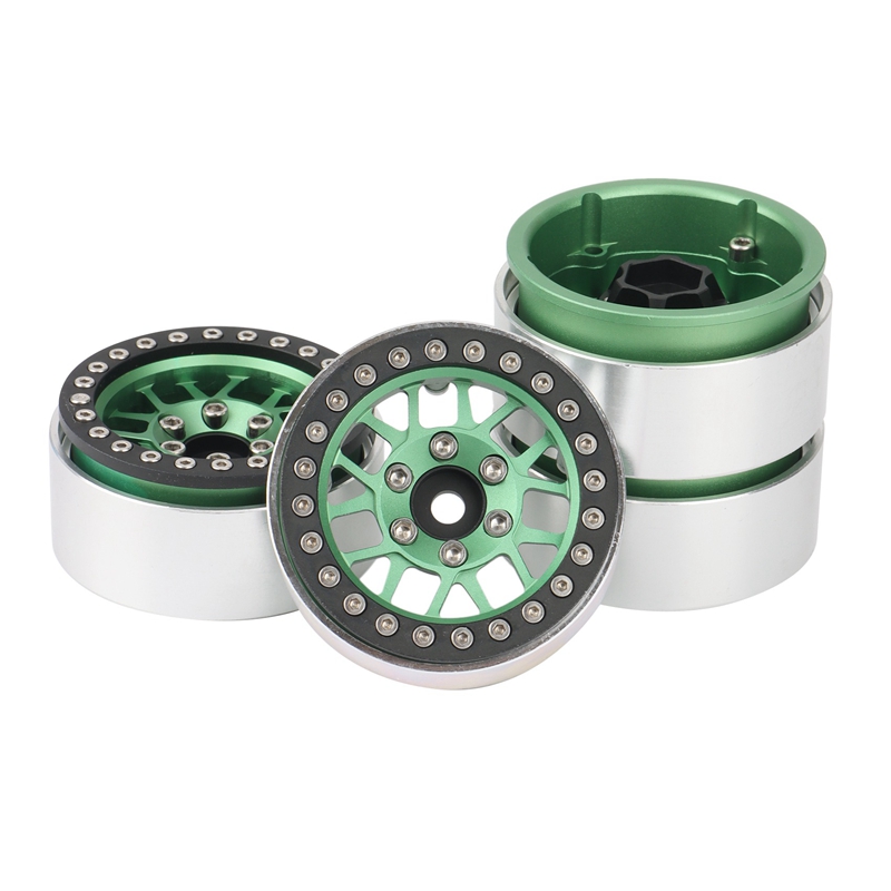 4PCS Metal 1.9 Beadlock Wheel Rim Hub for 1/10 RC Crawler Car Axial SCX10 90046 AXI03007 Traxxas ...