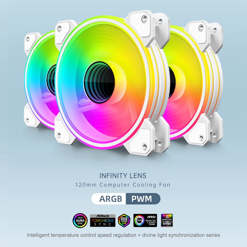 COOLMOON CPU Cooler Fan 12CM Desktop Computer Fan PWM Temperature ...