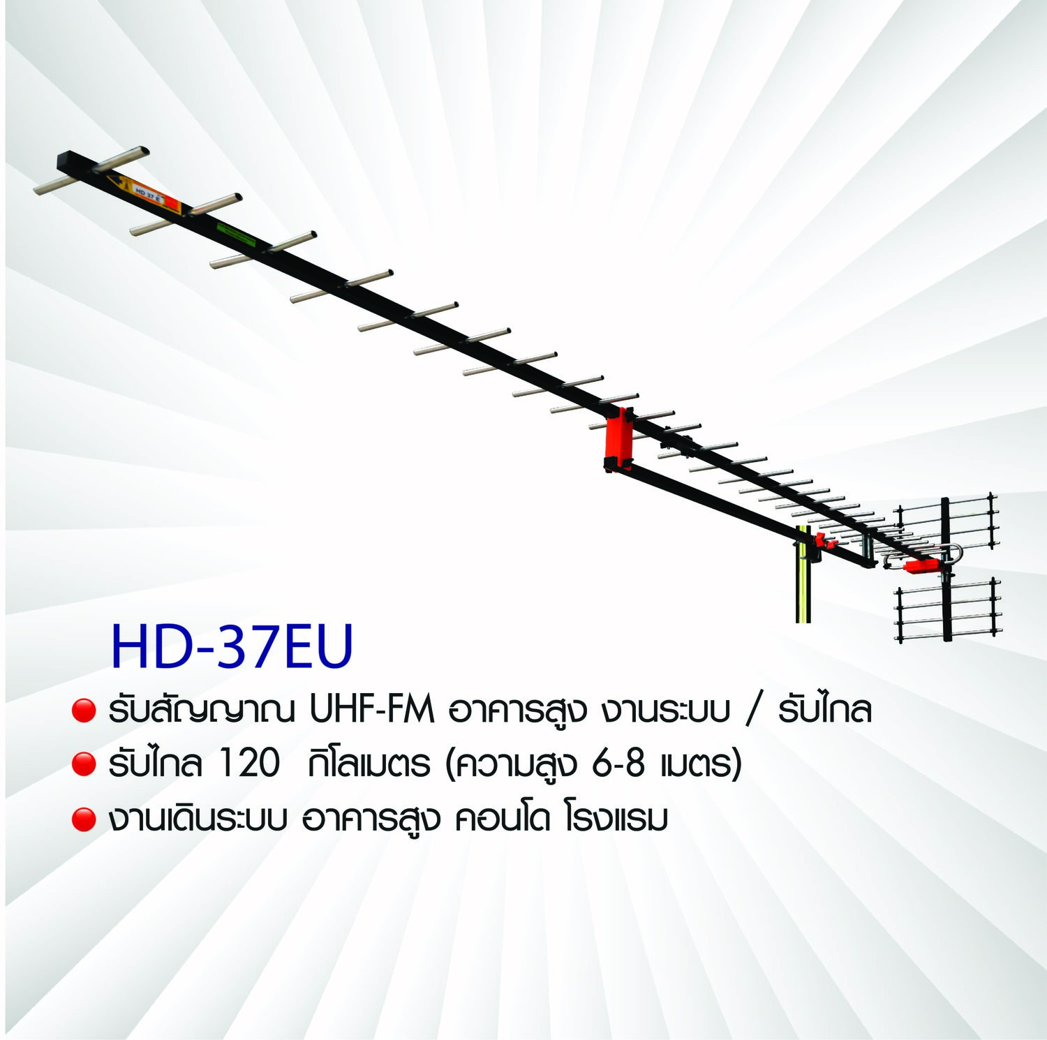 เสาอากาศทีวีดิจิตอล BETA Antenna HD 37E พร้อมสายตามชุด - STORETEX ...