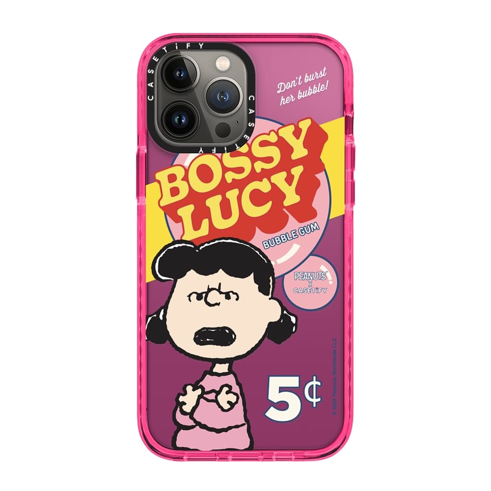 Bossy Lucy Bubble Gum Case Color:SheerHot Pink 13 Pro Max - CASETiFY ...