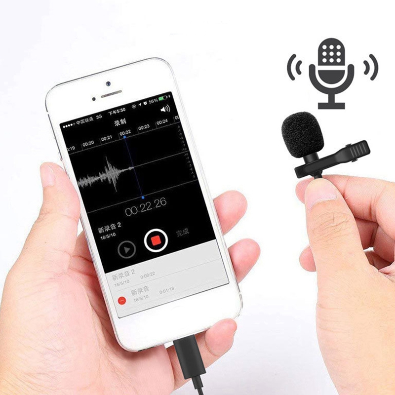 Professional Lavalier Lapel Microphone with Clip for iPhone/Recording ...