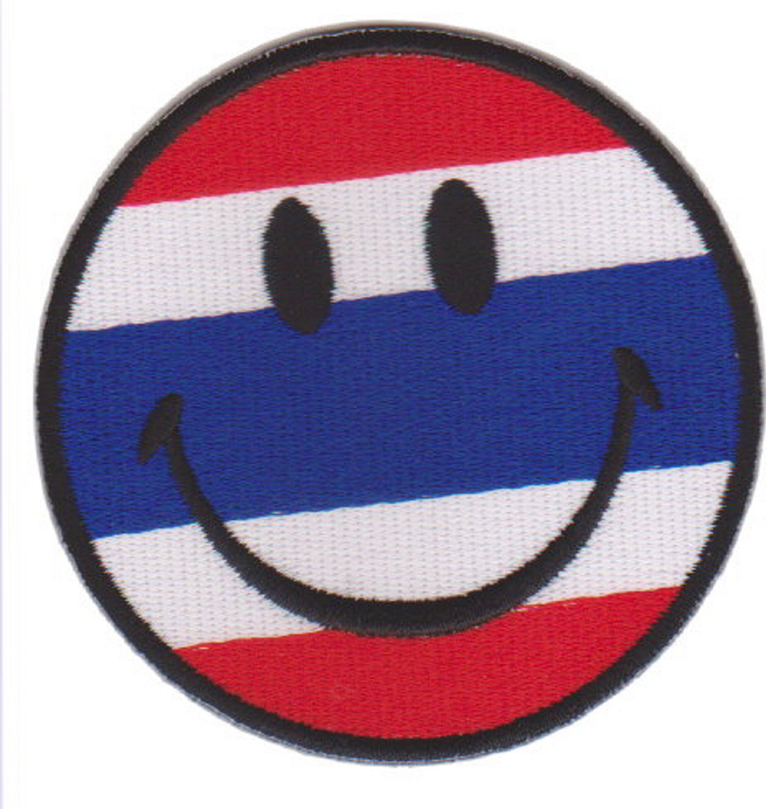 iron on patch Embroidery Happy Smiley Country flag Thailand 7.5 cm ใบ ...
