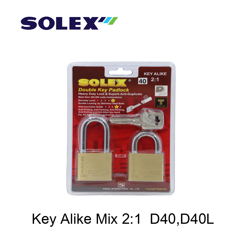SOLEX KEY ALIKE 2 :1 (ดอกกุญแจแบบ 2 ร่อง ระบบลูกปืน) | Lazada.co.th