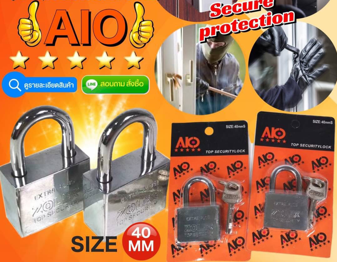 กุญแจล็อคประตู แม่กุญแจล็อค กุญแจล็อค ชุดกุญแจบ้าน วัสดุสแตนเลส 304 AIO ...