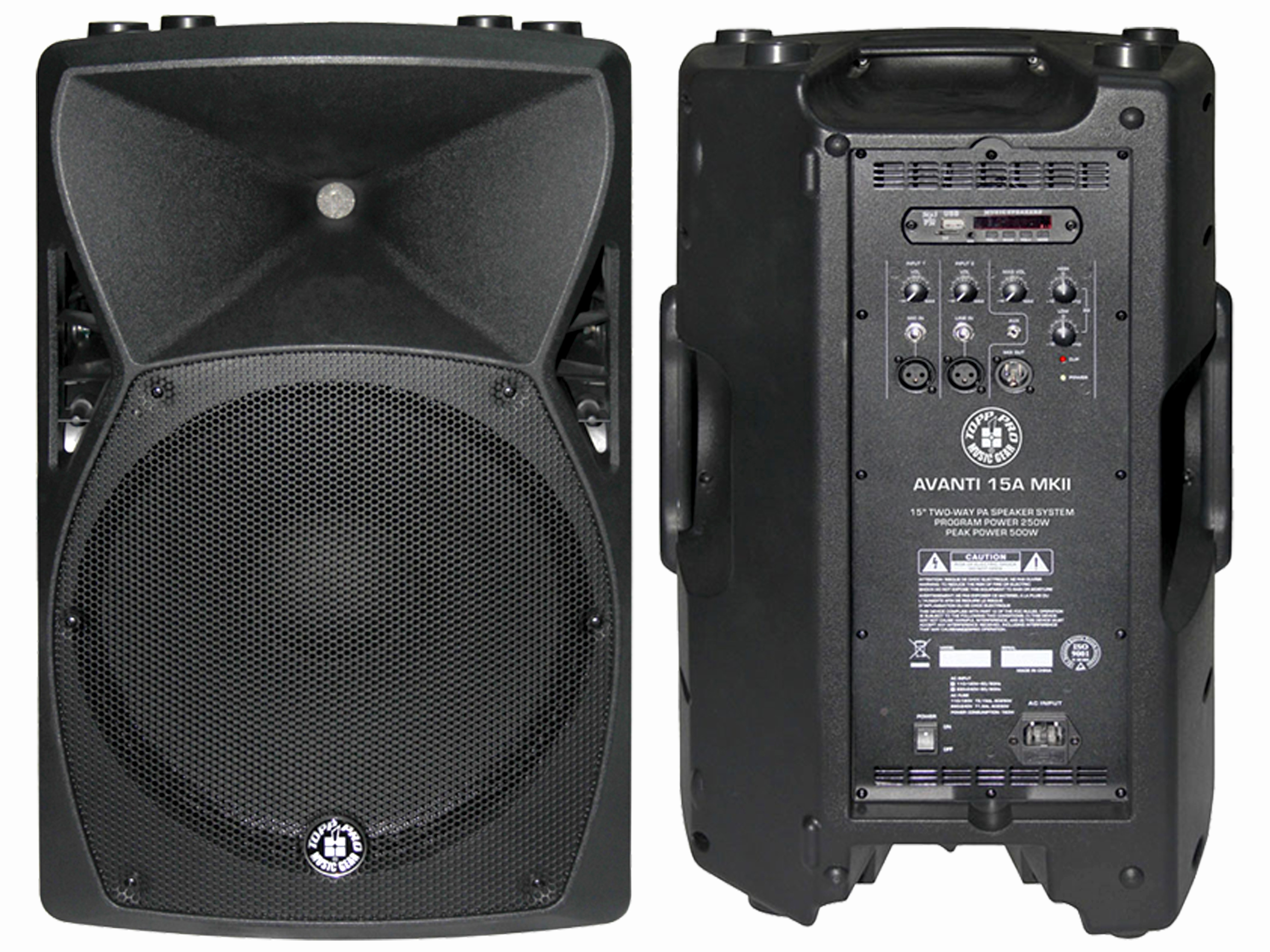 TOPP PRO รุ่น AVANTI 15A MKII ตู้ลำโพงพลาสติก 15" + Amp 2way 240W ...