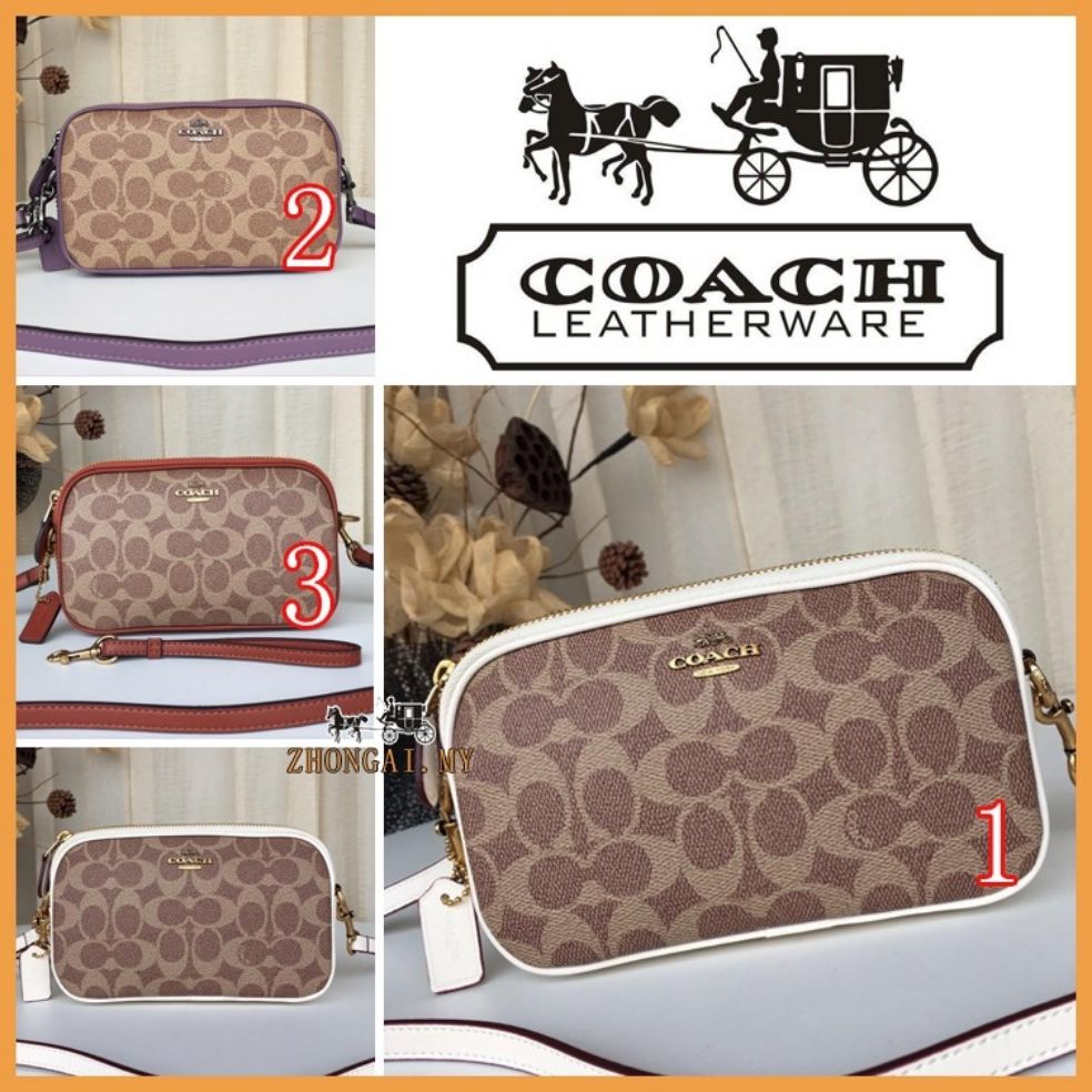 COACH double zip handbags shoulder crossbody bag Size:23x6x16cm ...