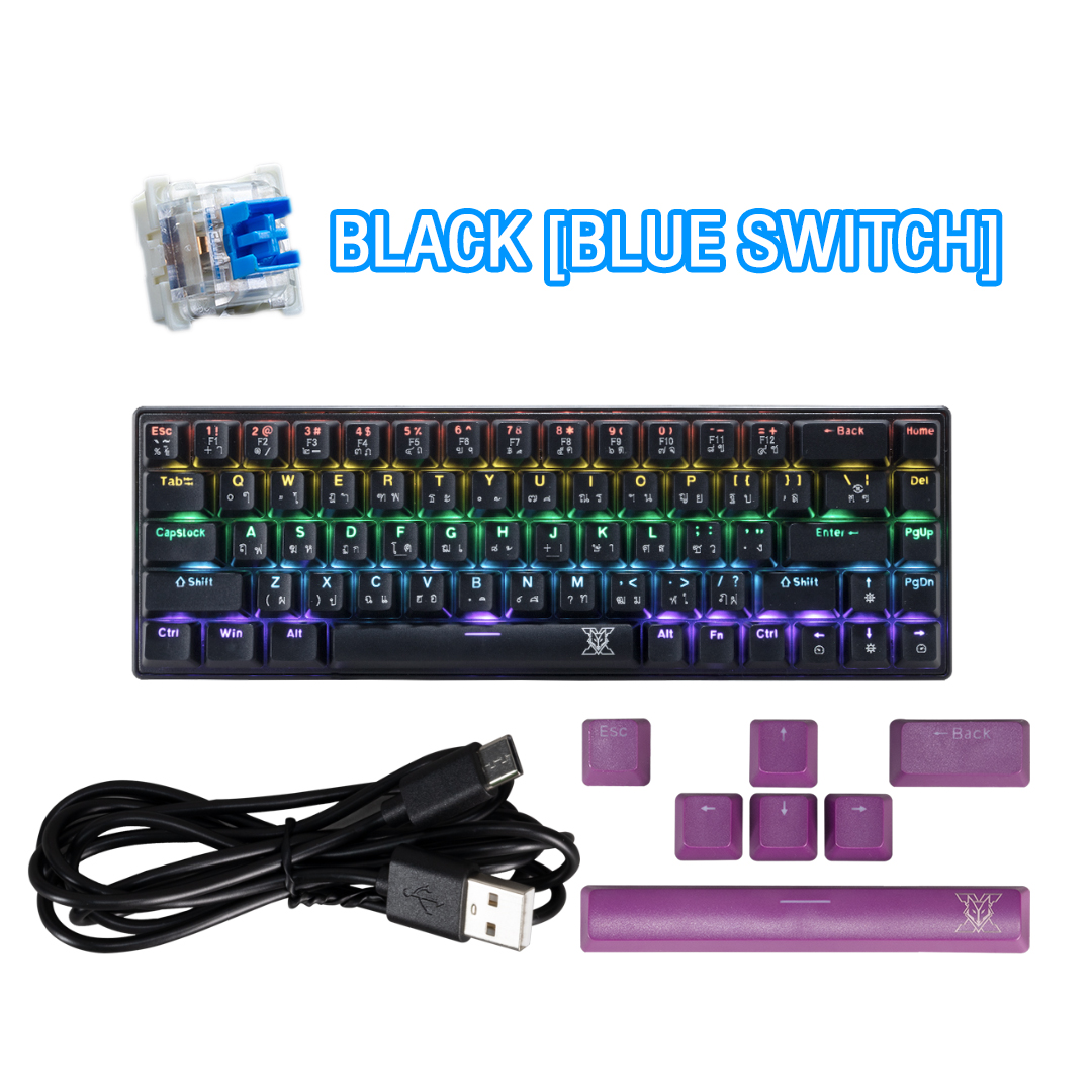 คีบอร์ดเกมมิ่ง NUBWO X68 KRUEGER CIY Mechanical Keyboard [ Blue Switch ...