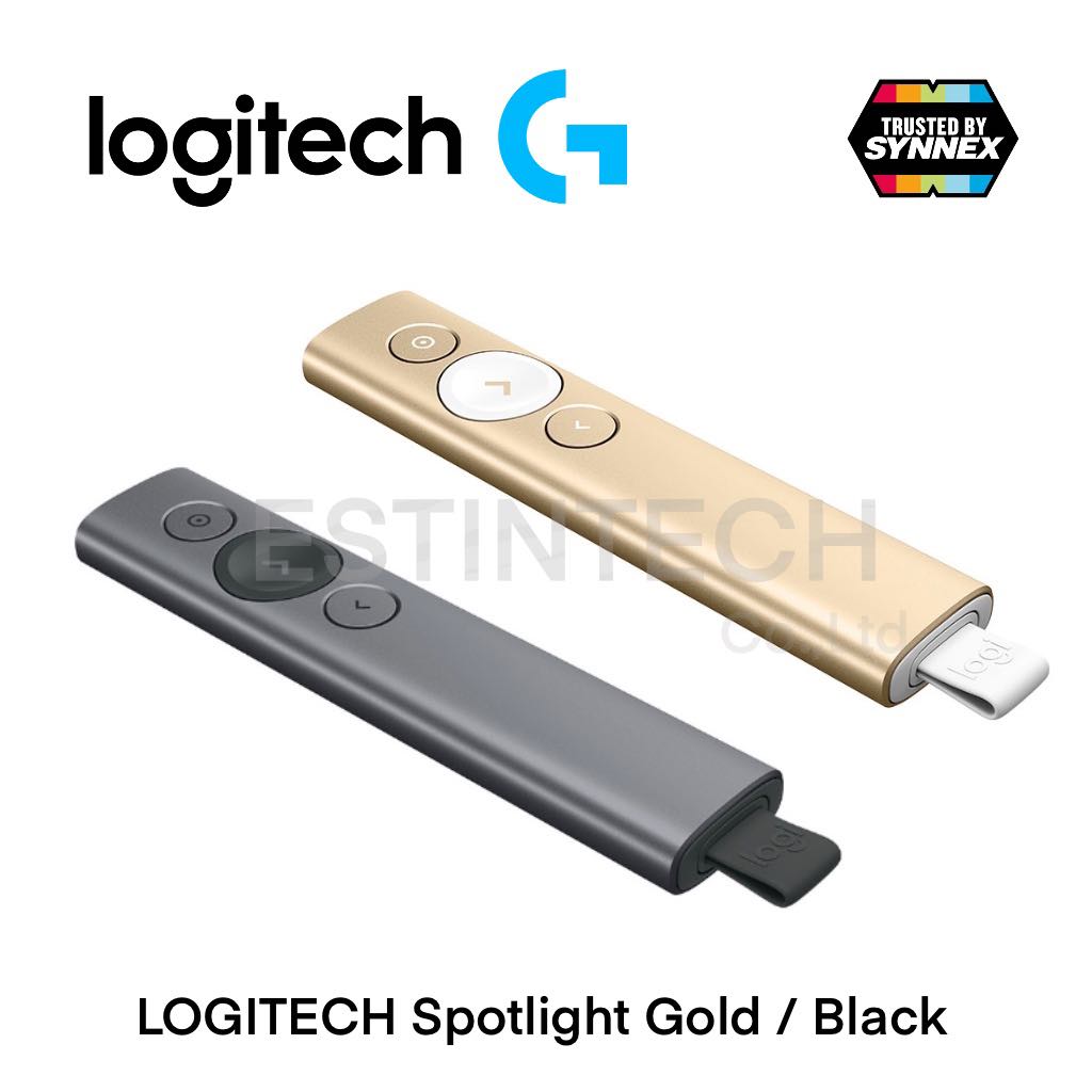 Presenter (พรีเซ้นเตอร์ไร้สาย) LOGITECH Spotlight Gold / Black ของใหม่ ...