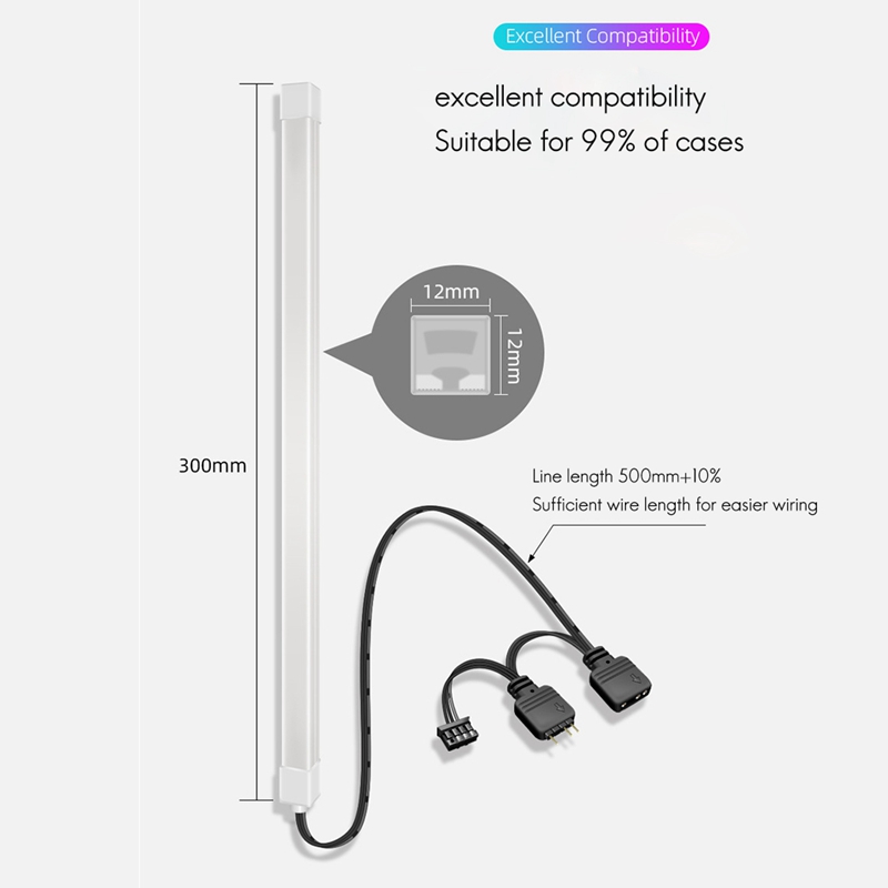 COOLMOON F300 Chassis Light Bar 3PINx2+4PIN 5V ARGB Desktop Computer ...
