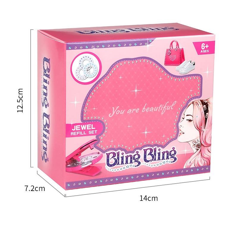 180 Gems Kit Bling Deluxe Set Toy Makeup Play Glass Crystal Rhinestone ...