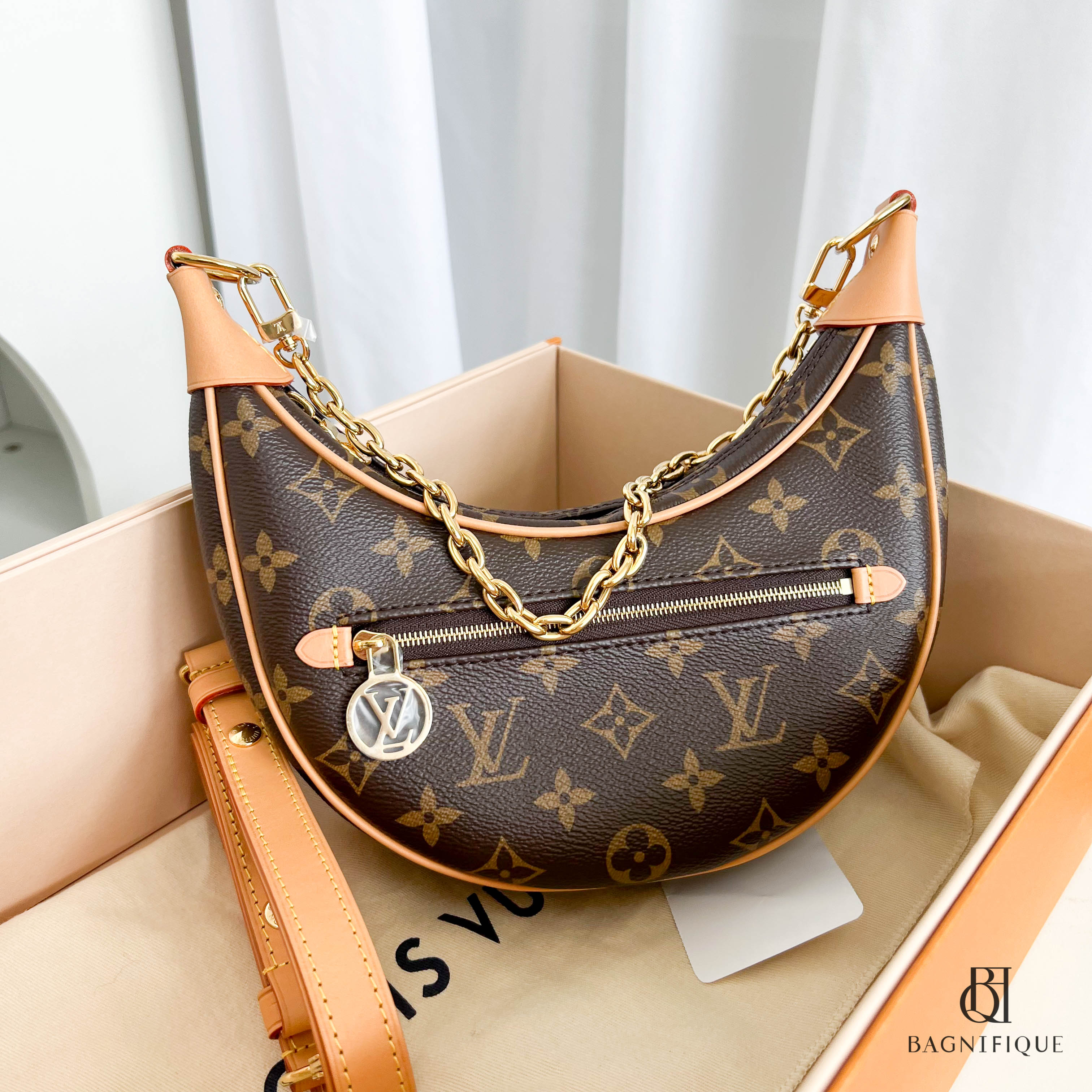 LOUIS VUITTON LOOP PM BROWN MONOGRAM EBENE CANVAS GHW - BNF BRANDNAME - ThaiPick