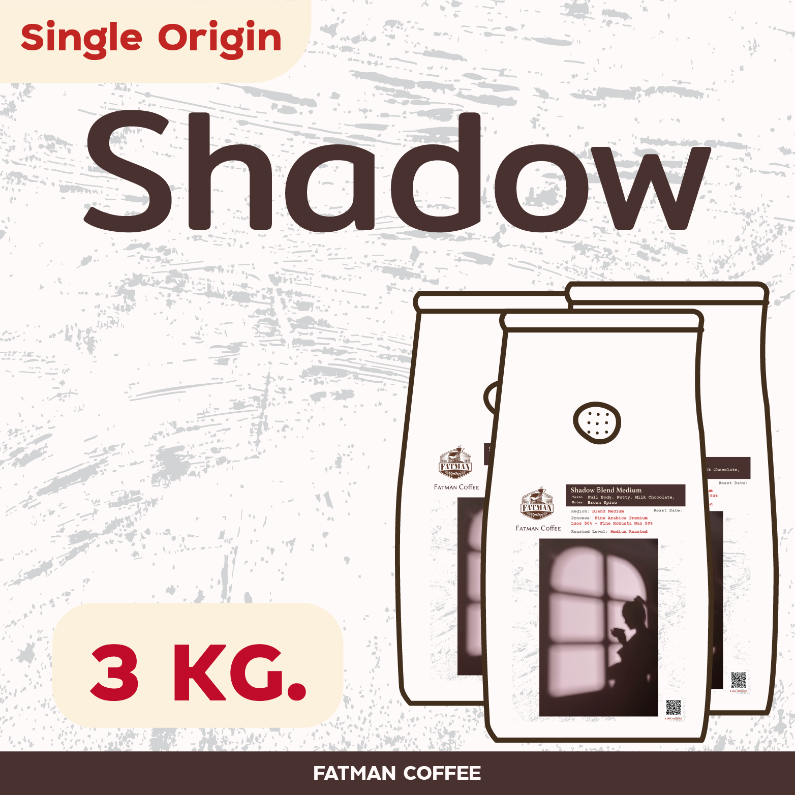ราคาส่ง 1-3 Kg. ☕️ เมล็ดกาแฟ Shadow blend medium Roasted | Lazada.co.th