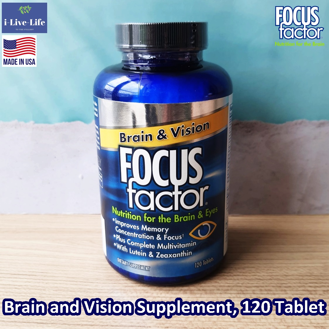 วิตามินและแร่ธาตุ สำหรับสมองและดวงตา Brain and Vision Supplement, 120 ...