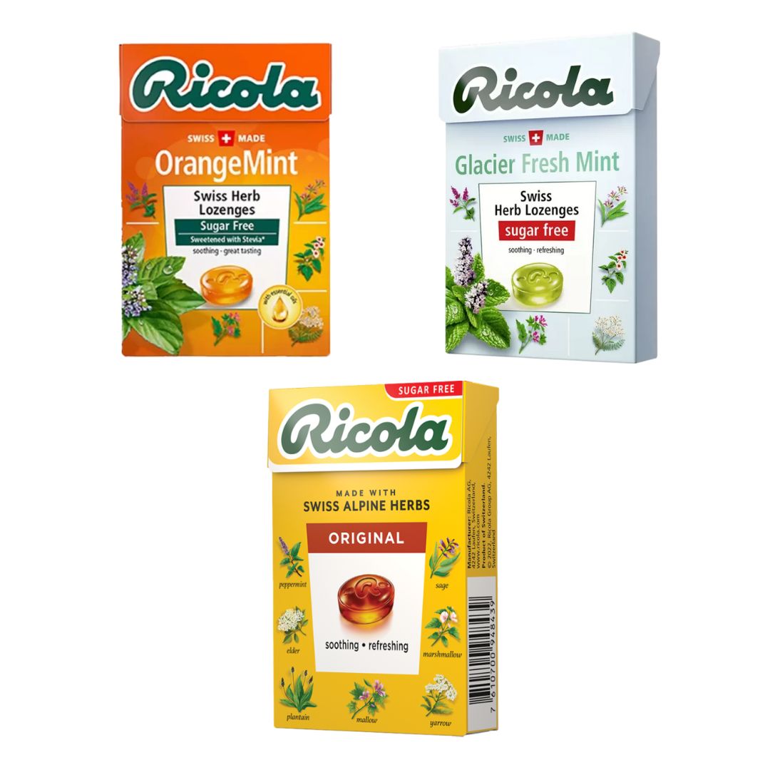 ลูกอมสุมนไพร RICOLA Swiss Herbal Candy Assortment - Orange Mint ...