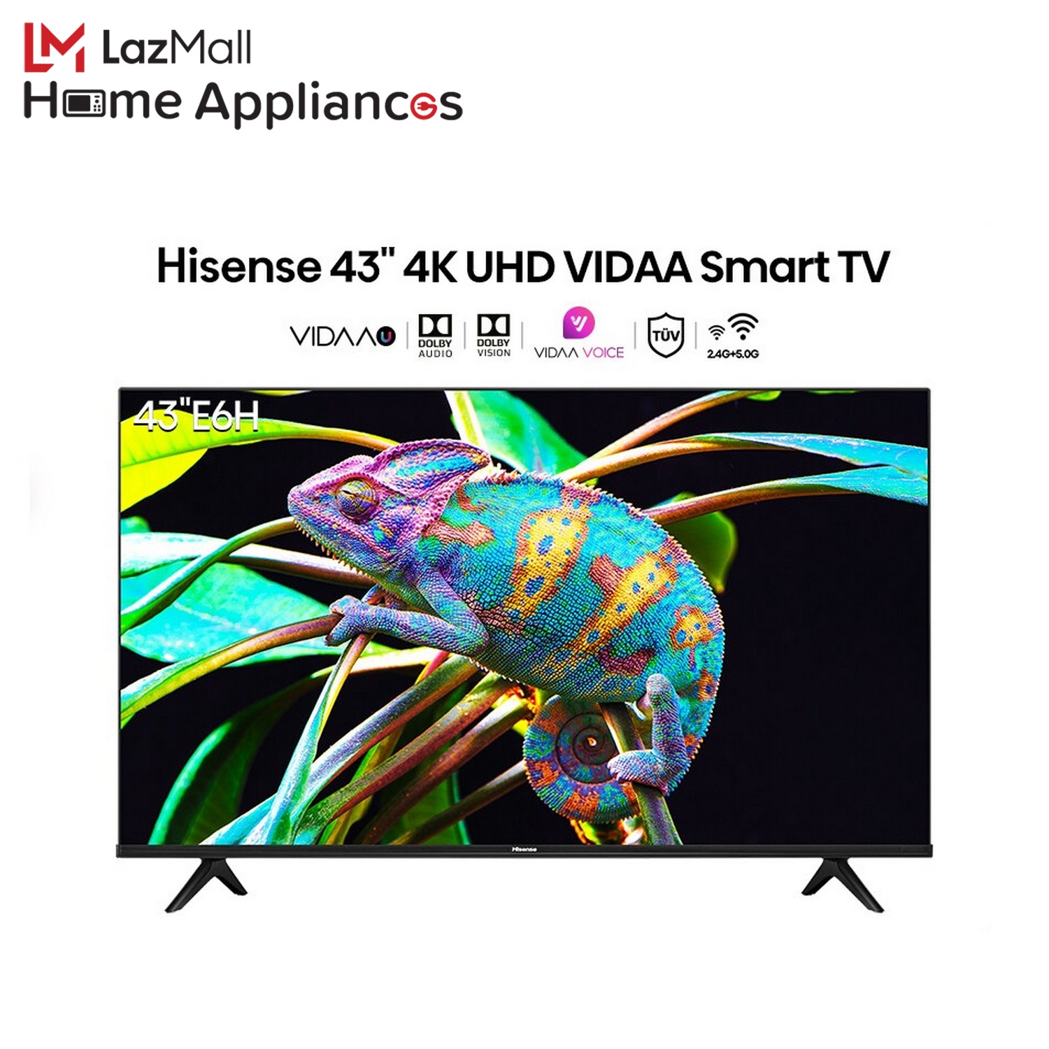 2022 New Model Hisense ทีวี 43 นิ้ว 4K รุ่น 43E6H UHD VIDAA U5 Smart TV ...