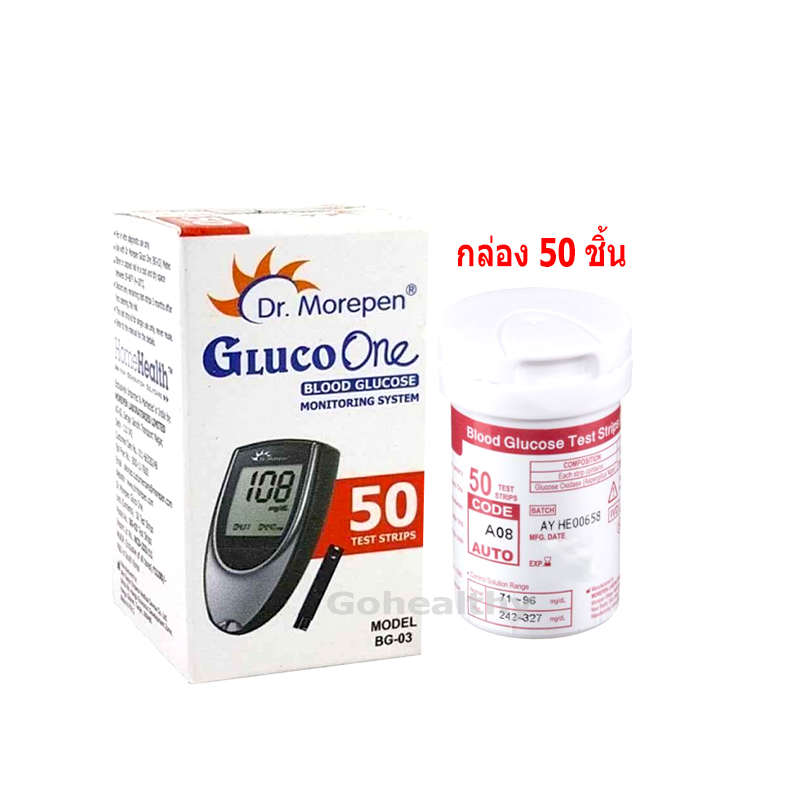 แผ่นตรวจน้ำตาลในเลือด (no machine) Mr.Morepen Gluco One Blood Glucose ...