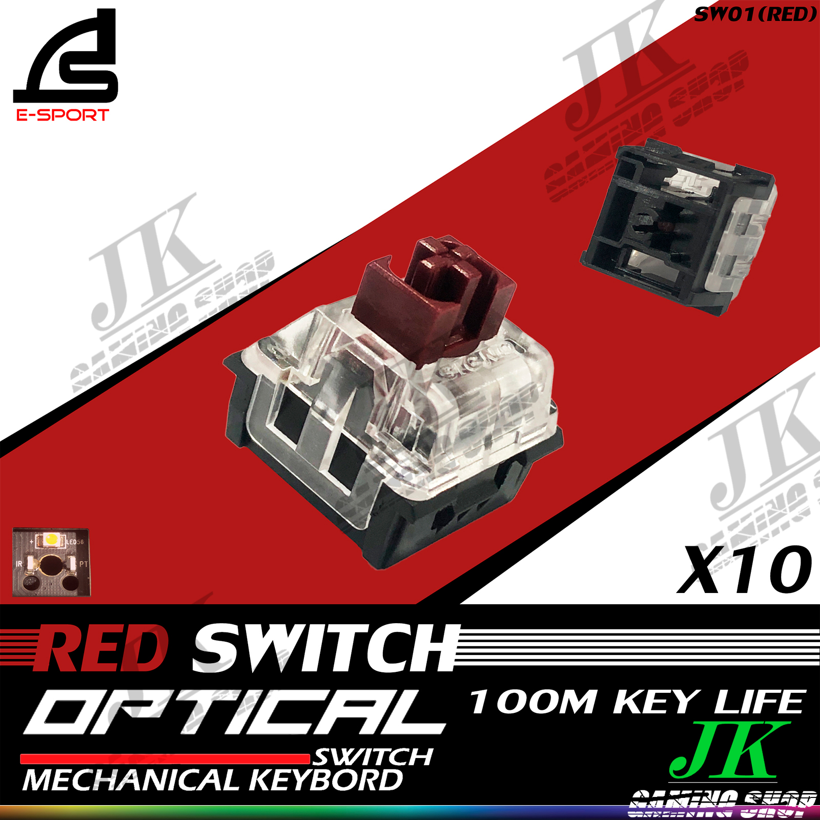 SIGNO RED OPTICAL SWITCH 10ชิ้น Linear Switch สำหรับ Mechanical ...