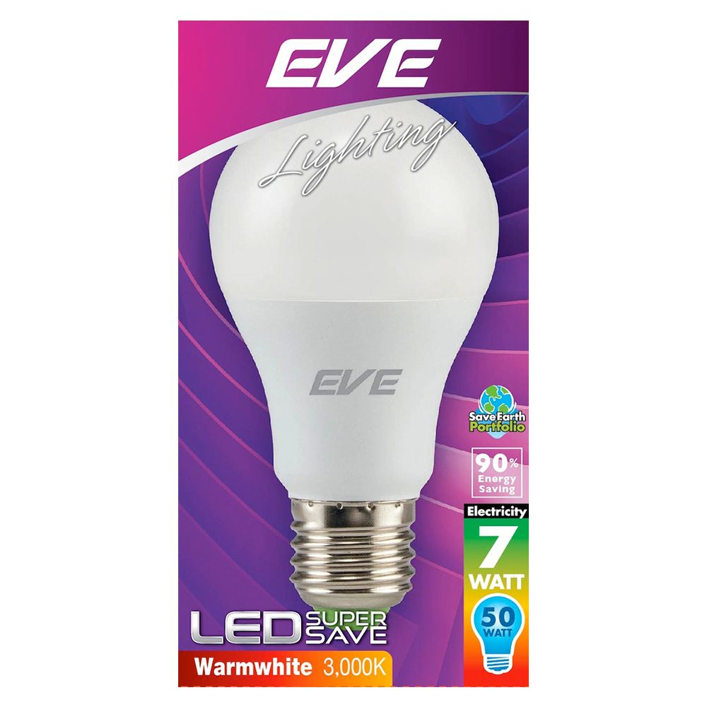 หลอด LED EVE A60 SUPER SAVE 7 วัตต์ WARMWHITE E27 - BOKBOK - ThaiPick