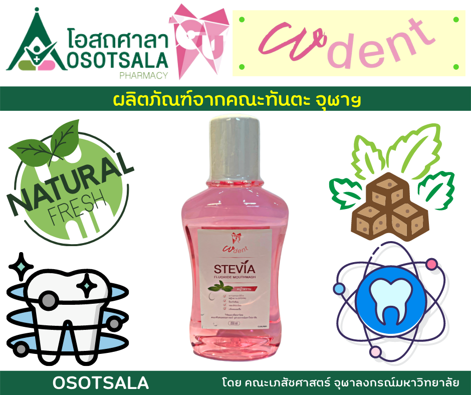 CUdent Stevia mouthwash คูฬเดนท์ น้ำยาบ้วนปาก สตีเวียฟลูออไรด์ วิจัยและ ...