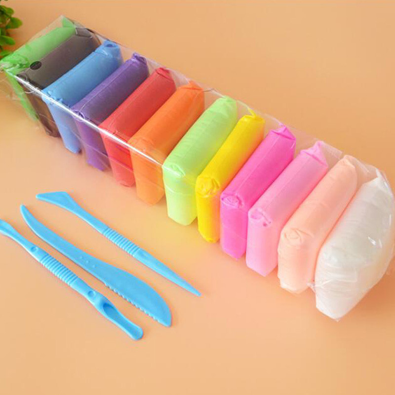 12 Colors Air Dry Play Dough Slimes Clay Toys Putty Soft Antistress ...
