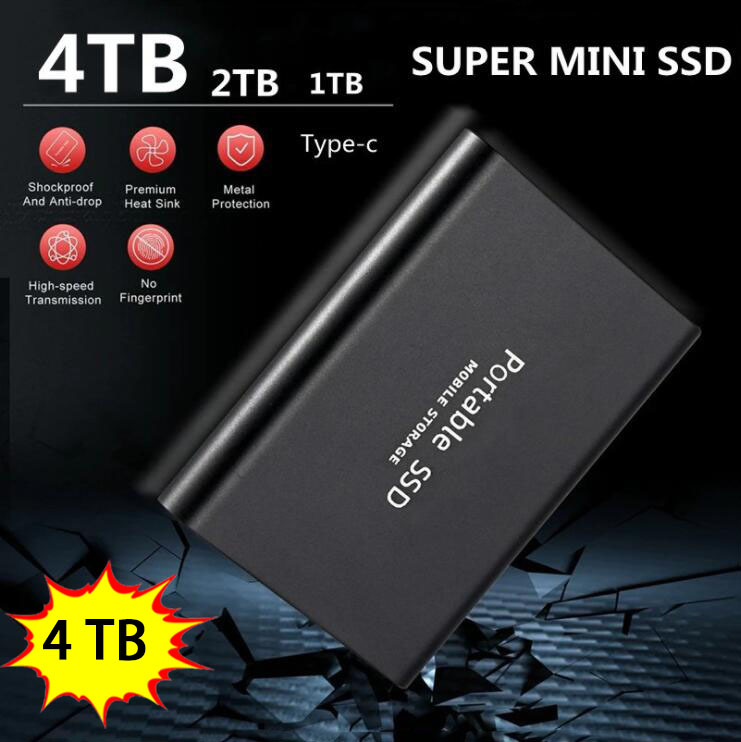 4TB Portable Hard Drive USB 3.1 Type-C External Solid State Drive Compact SSD - Chuang Mi - ThaiPick