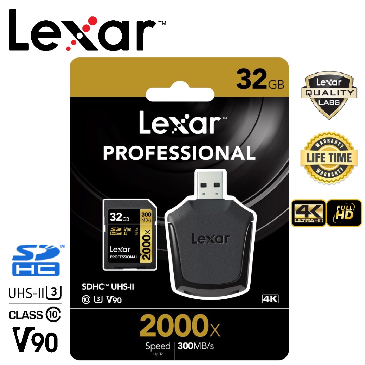 Lexar 32GB SDHC Professional 2000x (300MB/s) - Legend Thailand - ThaiPick