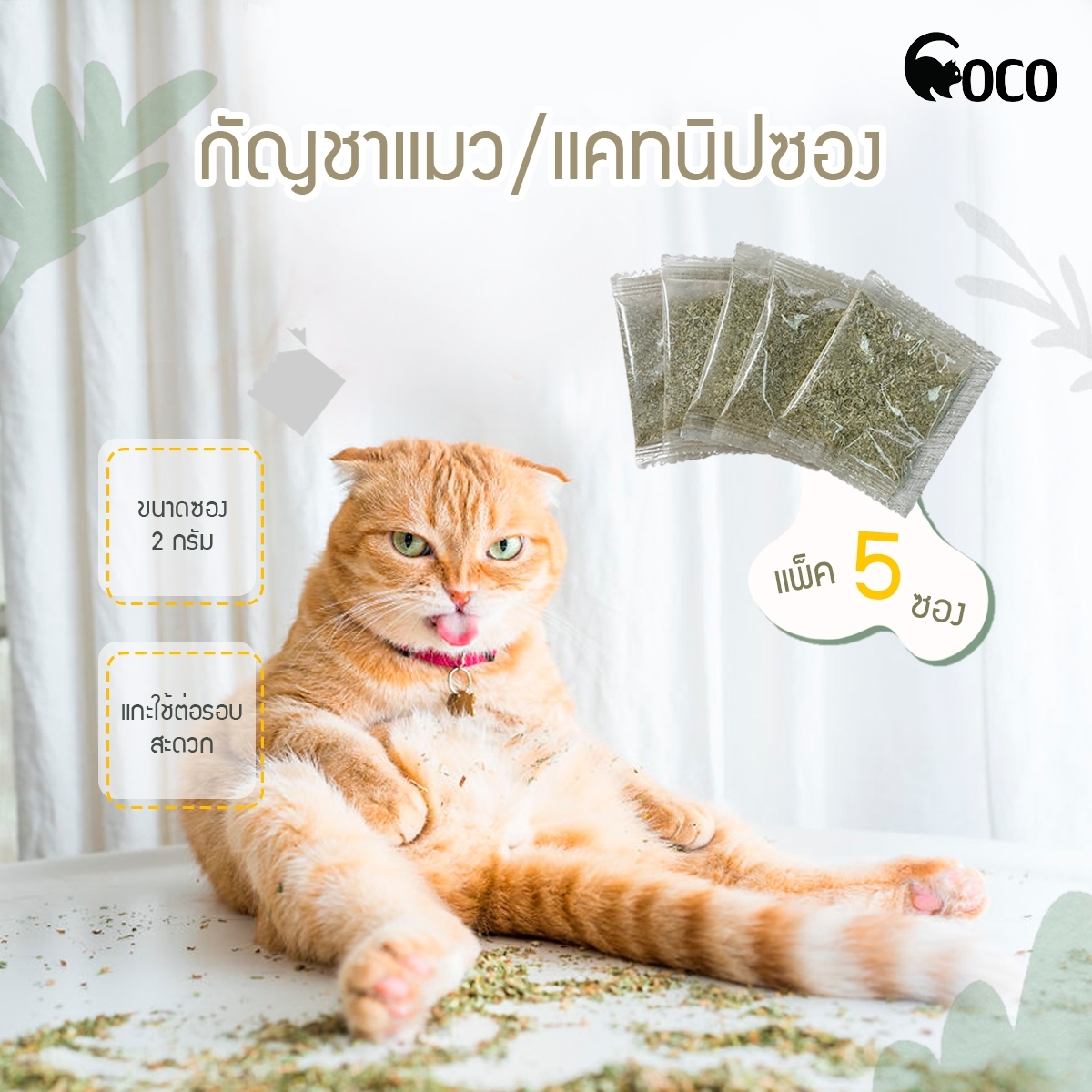 coco.pet กัญชาแมว แคทนิปแมว แบบซอง ขนมแมว ช่วยแมวผ่อนคลาย แคทนิปออแกนิค ...