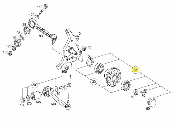 BENZ ชุดลูกปืนล้อหน้า W203 W204 W209 W207 R171 เบอร์ 203 330 00 51 ...