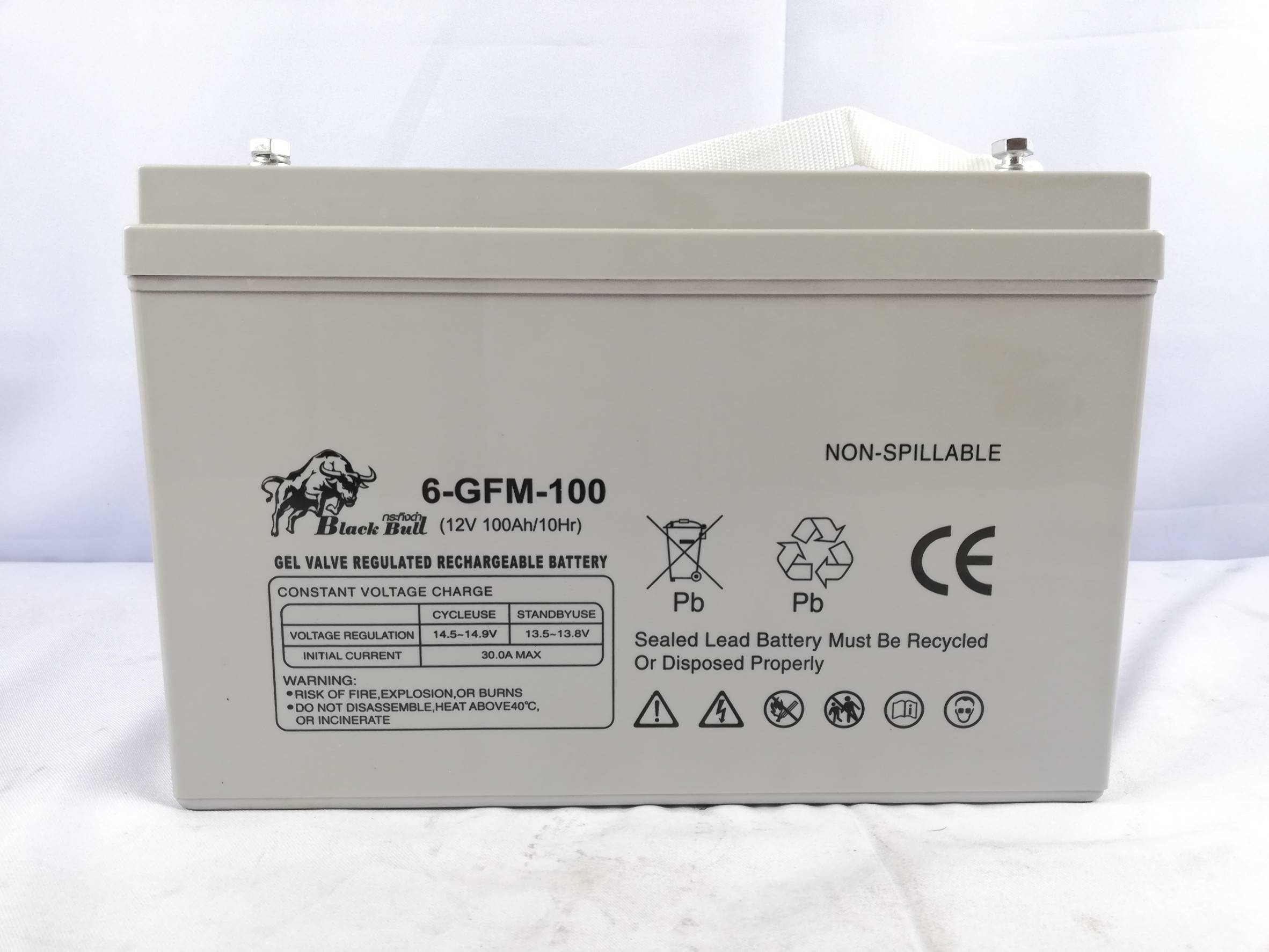 แบตเตอรี่โซล่าเซล ยี่ห้อ Black Bull รุ่น 6-GFM-100 (12V100Ah/10Hr) กระทิงดำ ใช้สำหรับโซล่าเซลโดย ...