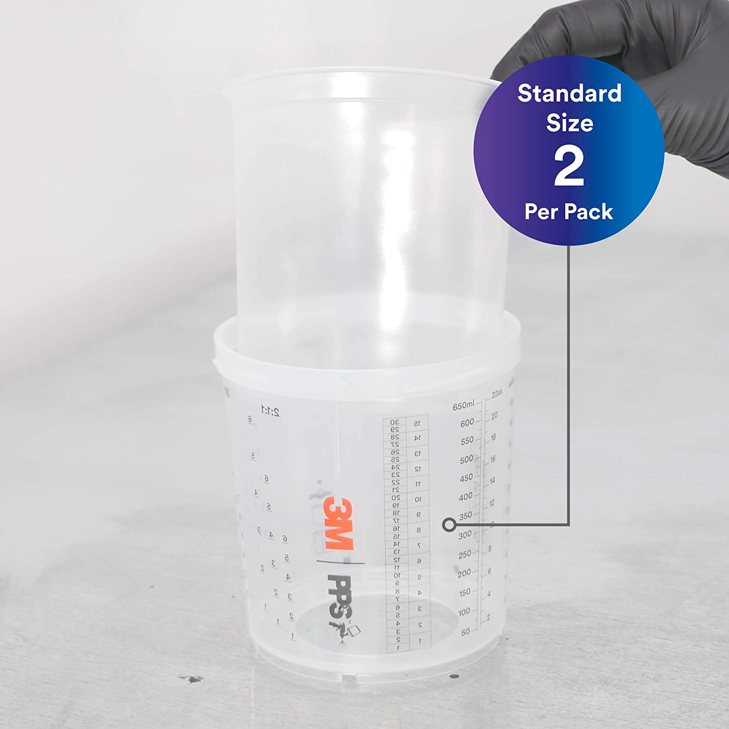 3M PPS Series 2.0 Cup 26001 Standard (22 fl oz 650 mL) 2 CupsCarton ...