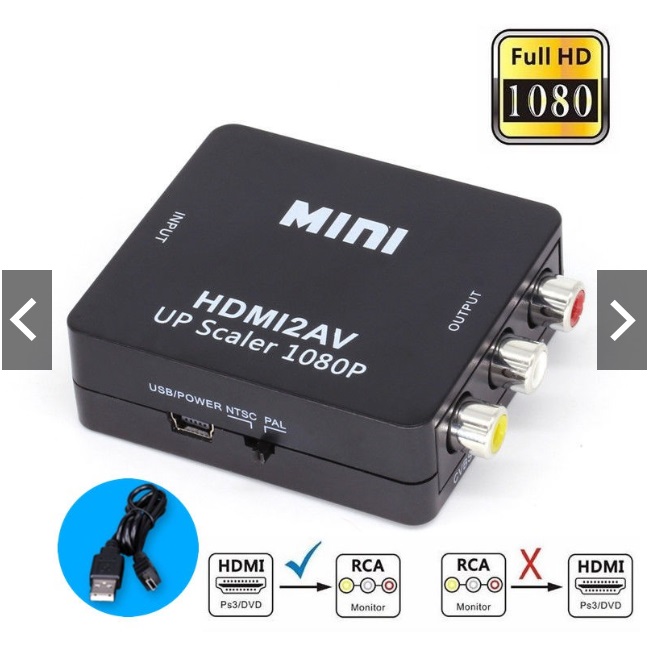 HDMI to AV Converter (1080P) แปลงสัญญาณภาพและเสียงจาก HDMI เป็น AV ...