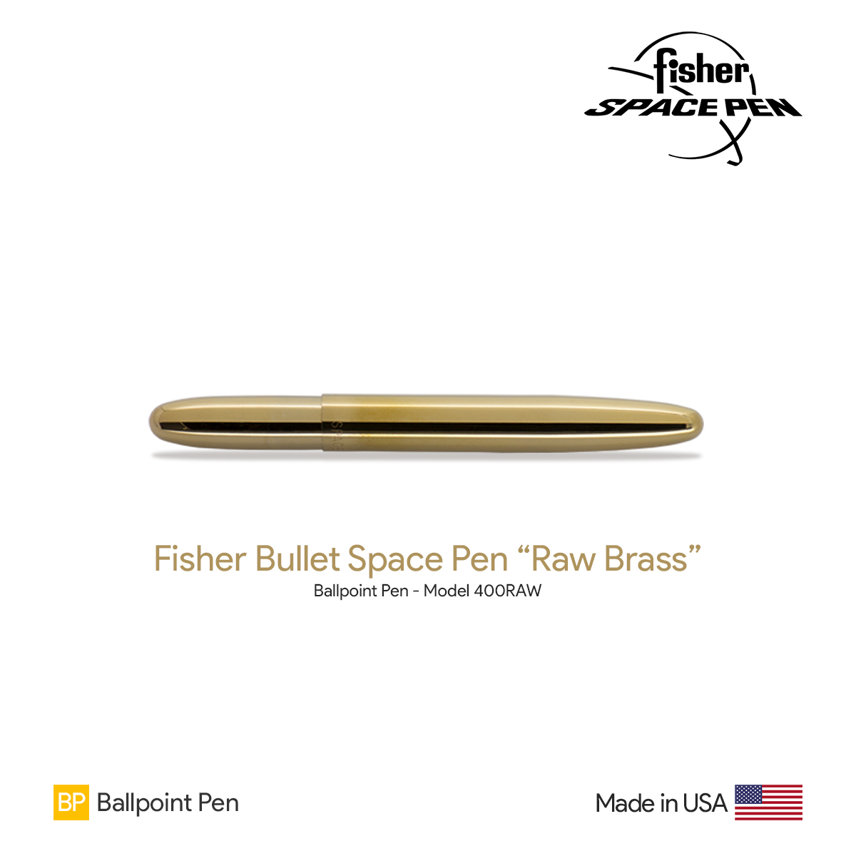 Fisher Space Pen "Raw Brass" Bullet Ballpoint Pen - ปากกาลูกลื่นฟิชเชอร ...