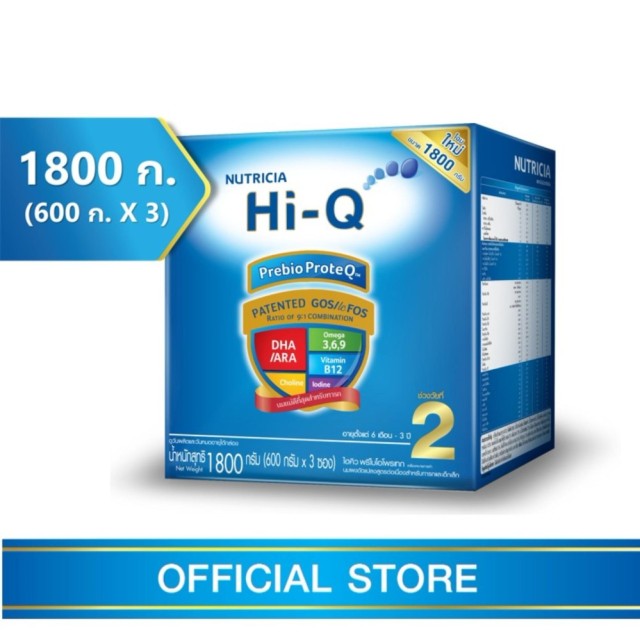 แนะนำ นมผง Hi-Q ไฮคิว พรีไบโอโพรเทก 1800 กรัม (ช่วงวัยที่ 2)