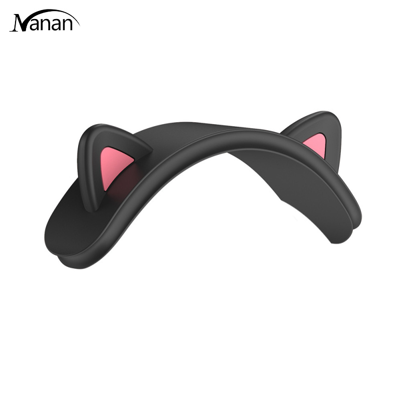 Cute Cat Ears Protector Covers Wireless Bluetooth-compatible Soft ...