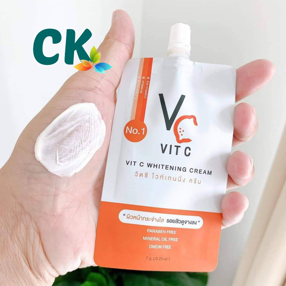 ครีมวิตซี Vit C Whitening Cream แบบซอง 7g. ครีมวิตซีน้องฉัตร 1ซอง - CK Beauty8 - ThaiPick