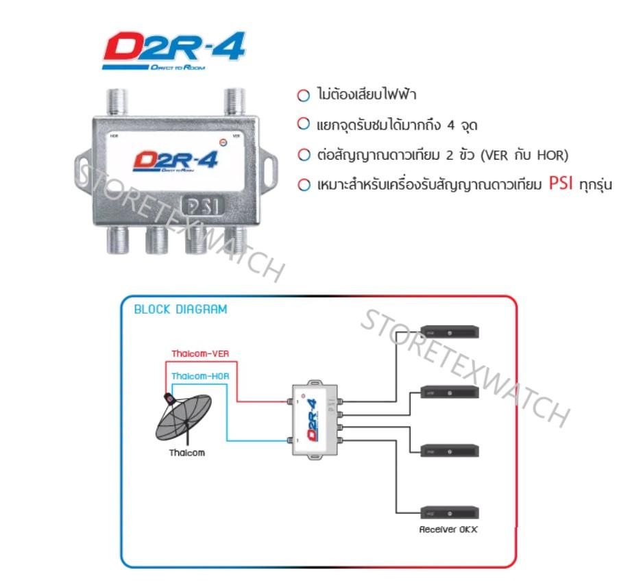 PSI D2R-2x4 Multi Switch D2R2 X 4 อุปกรณ์เพิ่มจุดรับชม สูงสุด 4 จุด แพ ...