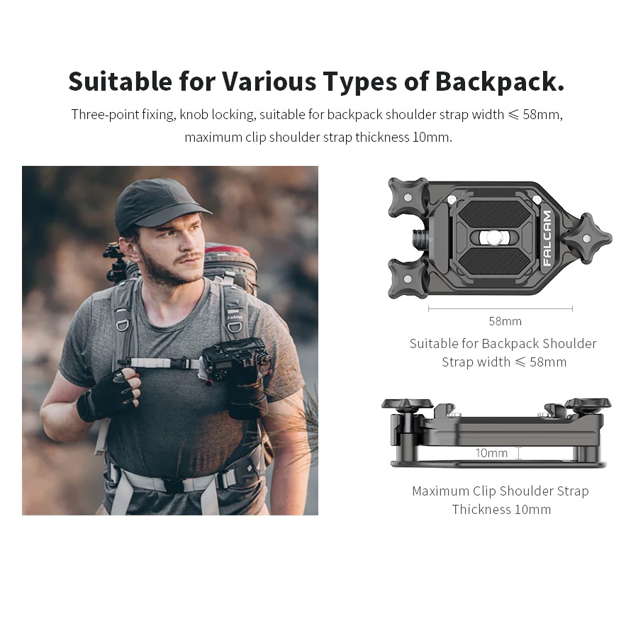 Falcam F38 Quick Rlease Backpack Strap Clip ชุดคิทแพลทยึดกล้องแบบระบบ ...