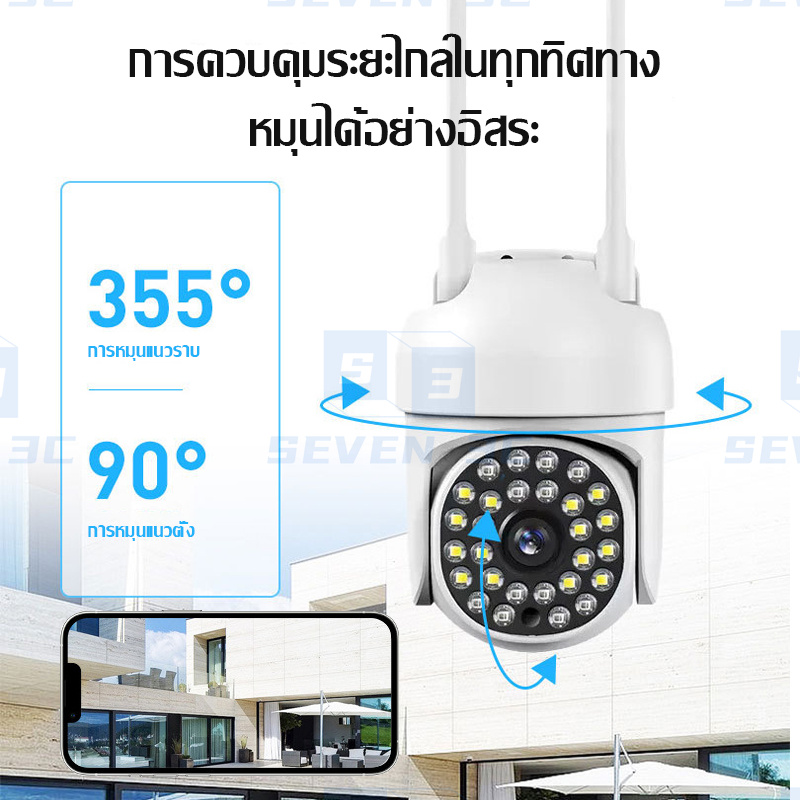 Seven 3c IP Camera กล้องวงจรปิด wifi 360 ระบบความปลอดภัย ฟังก์ชั่นส่อง ...