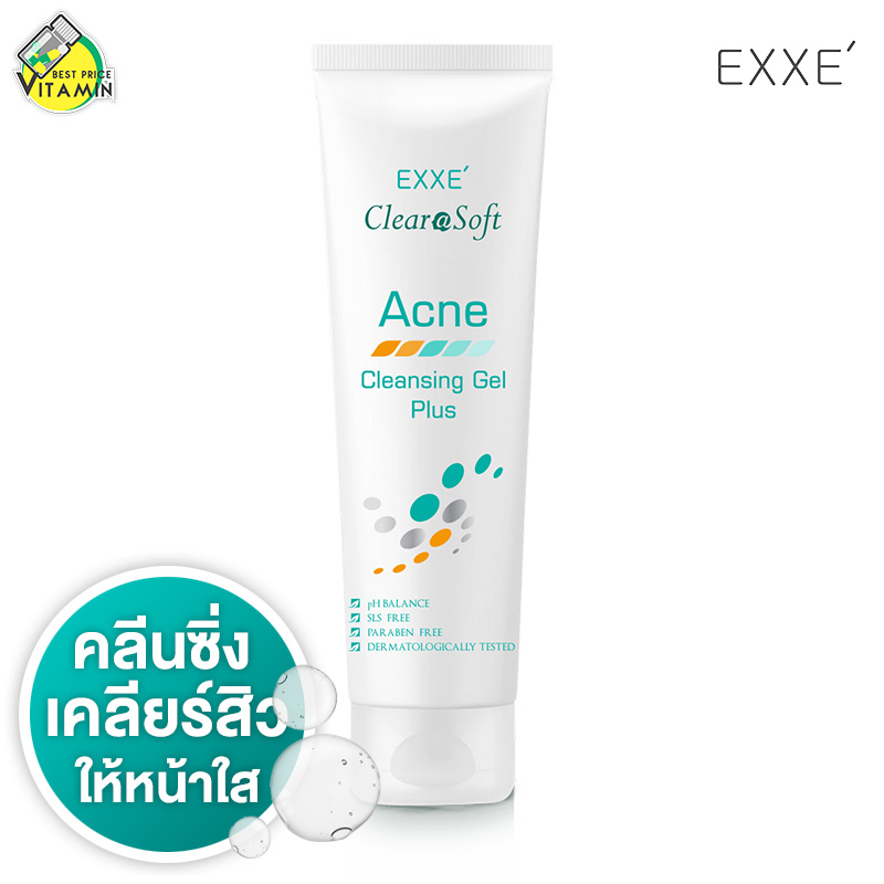 เจลล้างหน้า EXXE ClearaSoft Acne Cleansing Gel Plus [100 g ...