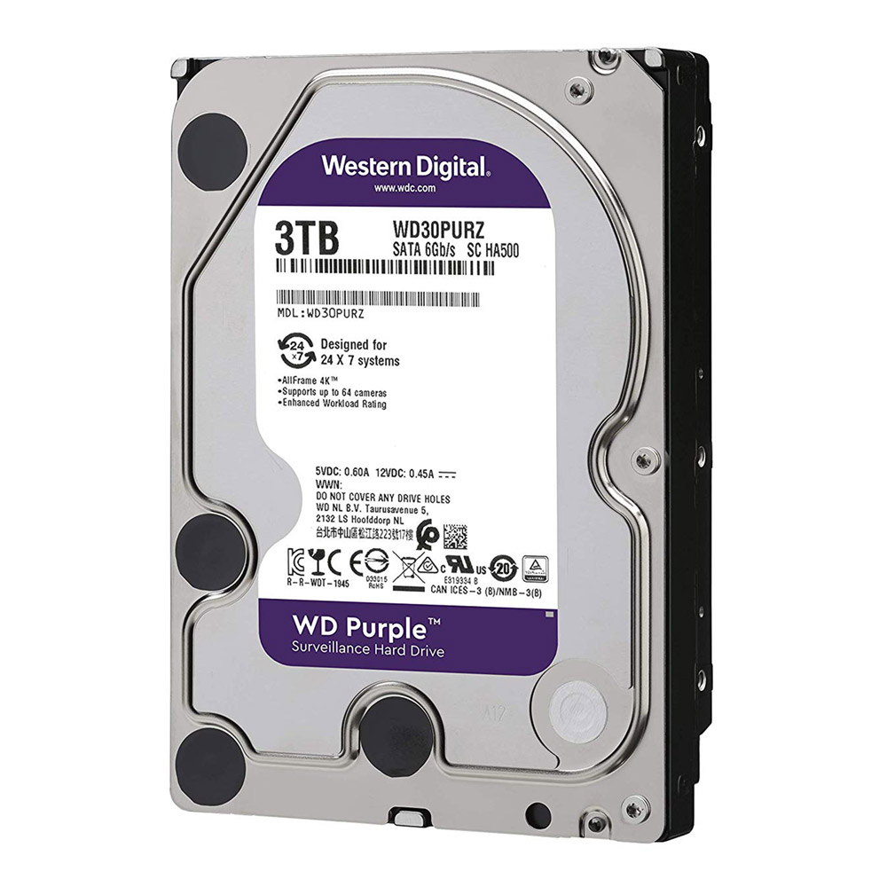 WD HDD PC 3TB 5400RPM SATA III 64MB (6Gb/s) for CCTV Purple รับประกัน ...