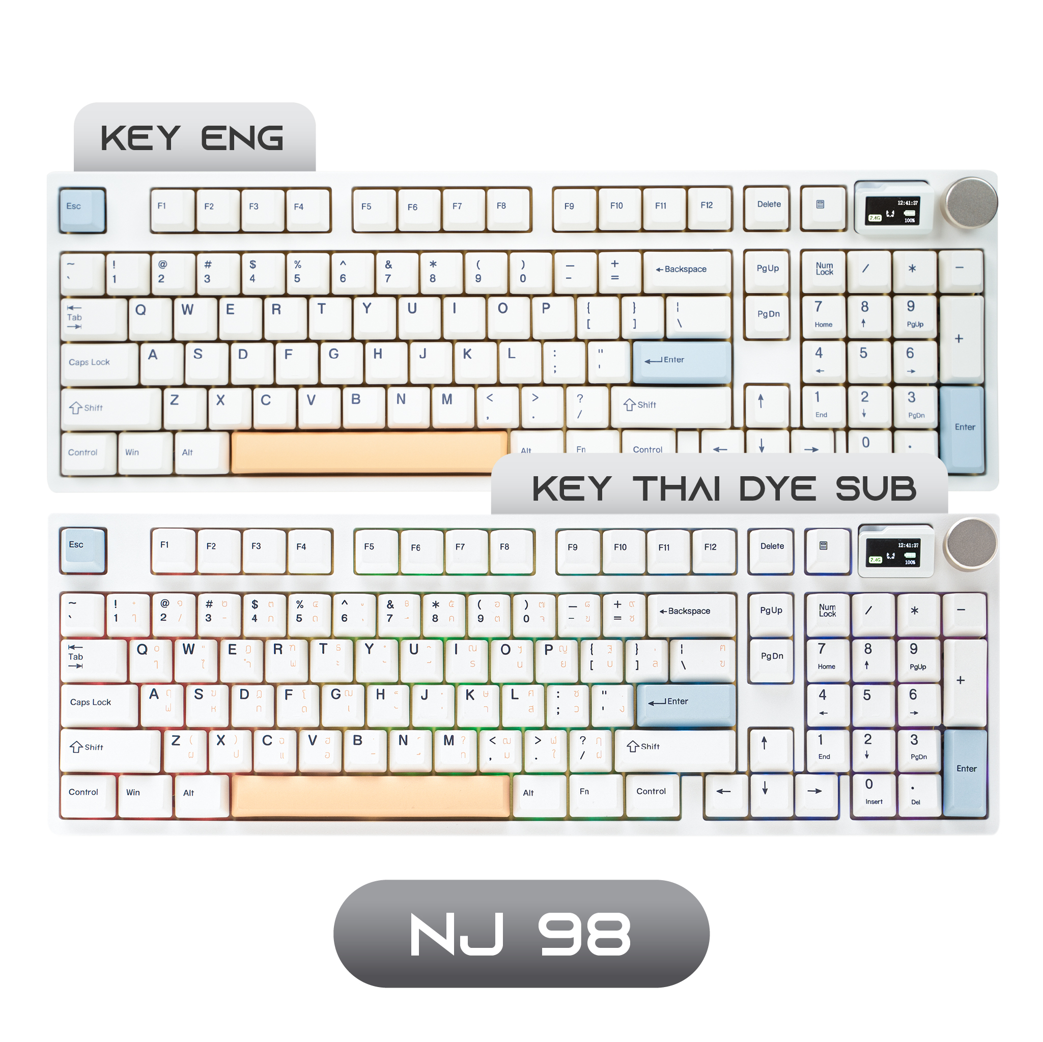 คีย์บอร์ด Keydous NJ98 ขนาด 98% 2.4g Bluetooth Wireless Hotswap NJ ...