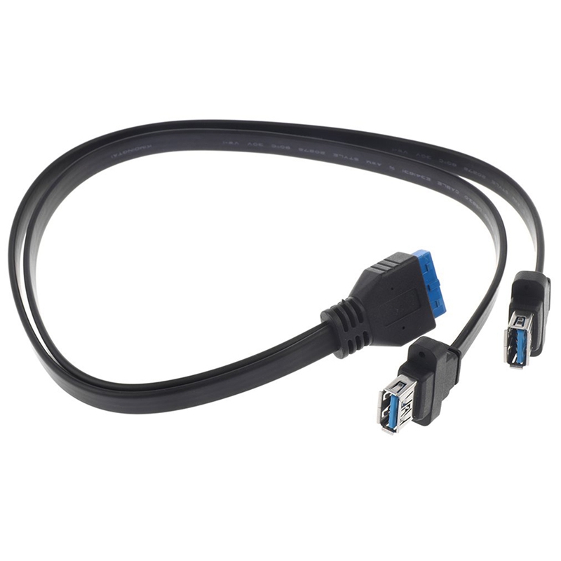 Dual 2 Port USB 3.0 Front Panel Extension Cable a Type Female to 20 Pin ...