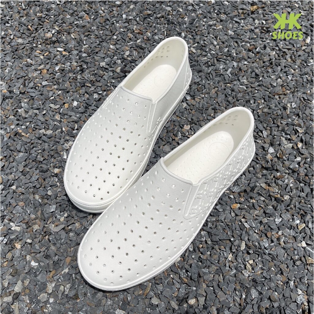 KHK Shoes รองเท้าคนหัวครัว รองเท้าดีเจภูมิ สีขาว | Lazada.co.th