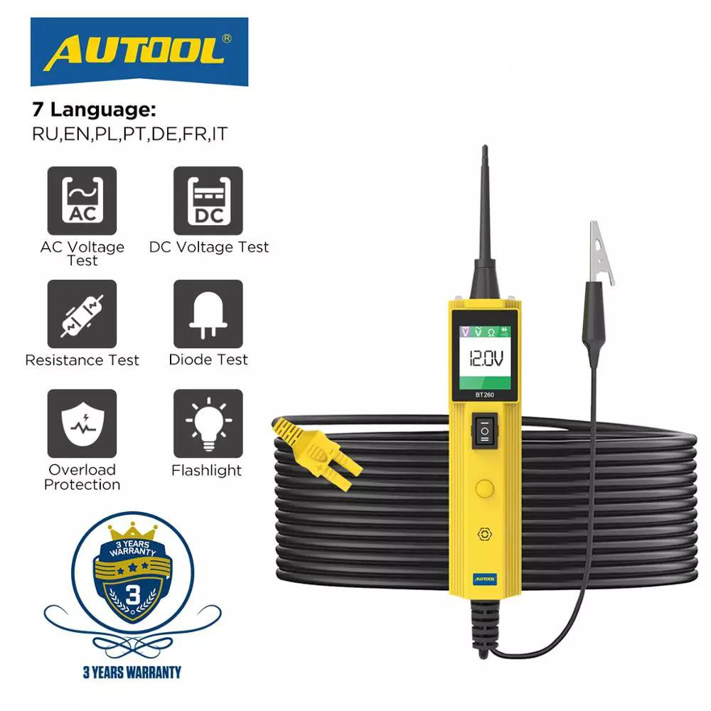AUTOOL เครื่องทดสอบแบตเตอรี่รถยนต์ BT60,เครื่องวิเคราะห์แบตเตอรี่ ...