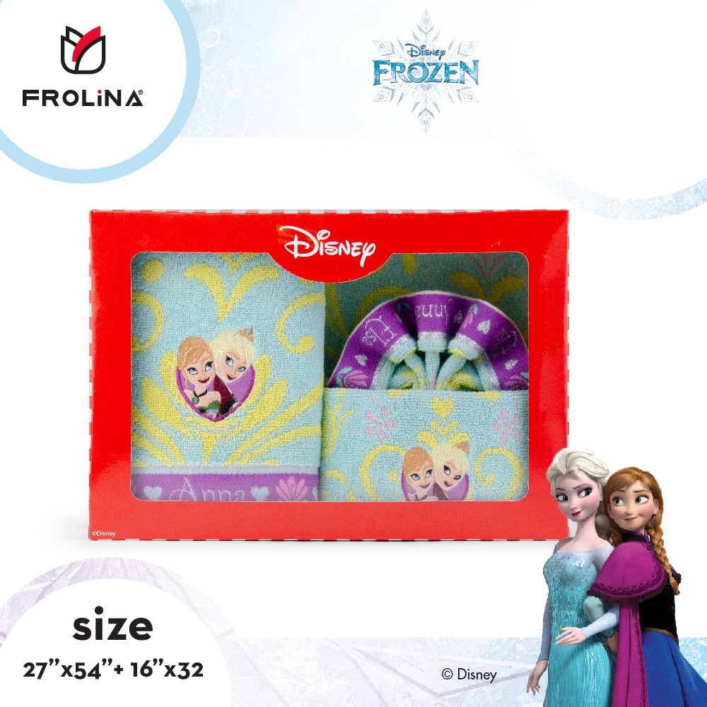 Frolina Gift Set Disney Frozen ผ้าขนหนูเช็ดตัวและเช็ดผมทอลายลิขสิทธิ์ ...