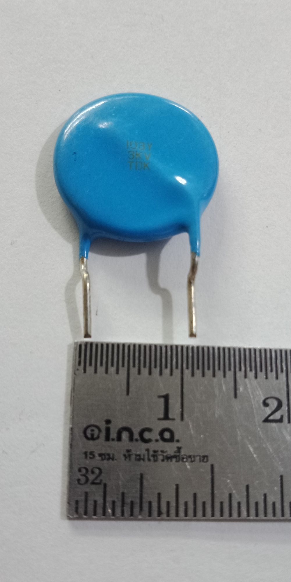 0.01UF 3KV 3000V 103Y 103PF 10NF คาปาซิเตอร์ ยี่ห้อTDKสีฟ้า ญี่ปุ่น Cเซรามิก โวลสูง(แพ็คละ10ตัว ...