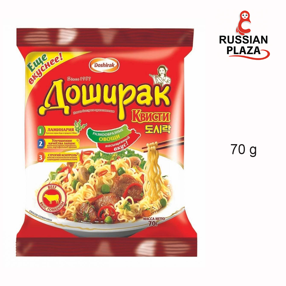 บะหมี่กึ่งสำเร็จรูป รสเนื้อ Doshirak ขนาด 70 กรัม / Доширак Квисти со вкусом говядины 70 г ...