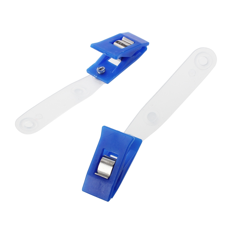 40 Pcs Plastic ID Card Holder Name Badge Clips Fastener Blue - Dinner ...