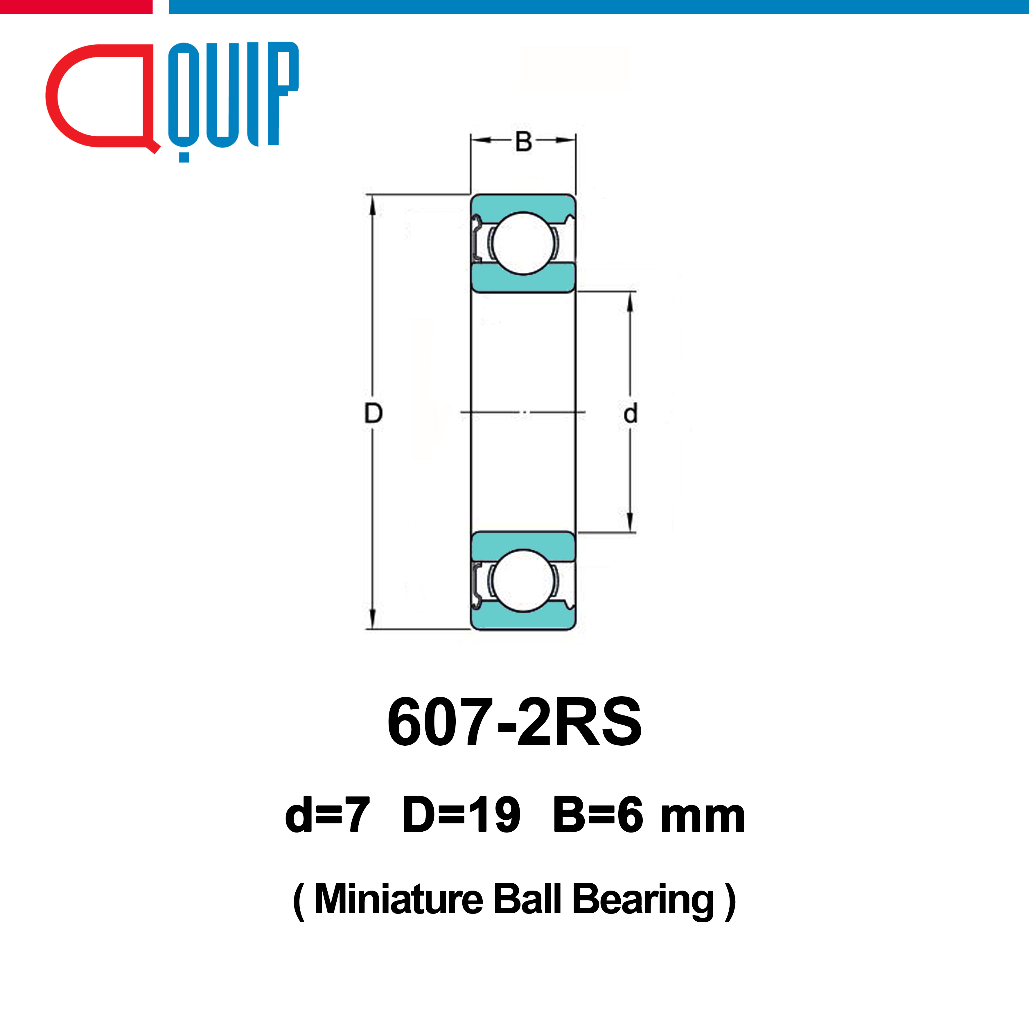 607-2RS SBC จำนวน 10 ชิ้น ตลับลูกปืนเม็ดกลมร่องลึก ฝายาง 2 ข้าง ขนาด ...